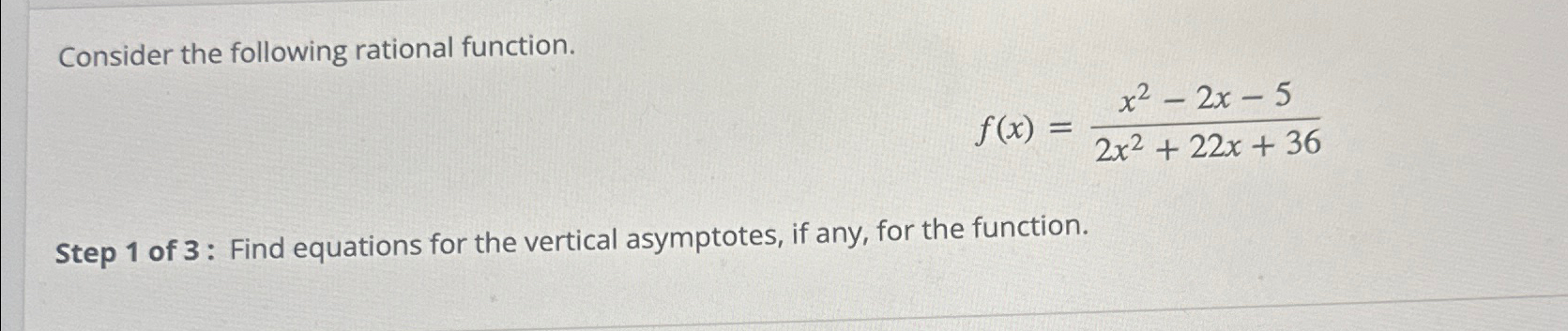 Solved Consider the following rational | Chegg.com