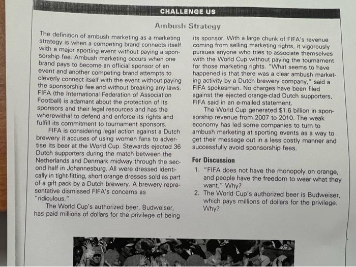 Solved CHALLENGE USAR Ambush Strategy The definition of | Chegg.com