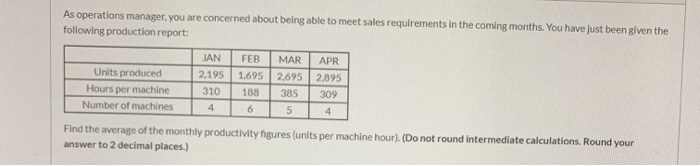 Solved As operations manager, you are concerned about being | Chegg.com