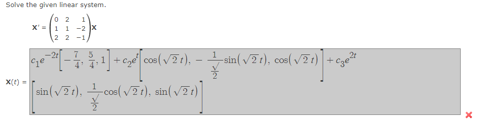 Solved Solve the given linear | Chegg.com