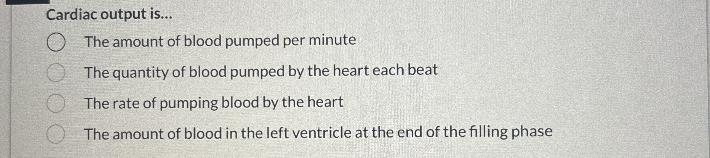 Solved Cardiac output is...The amount of blood pumped per | Chegg.com