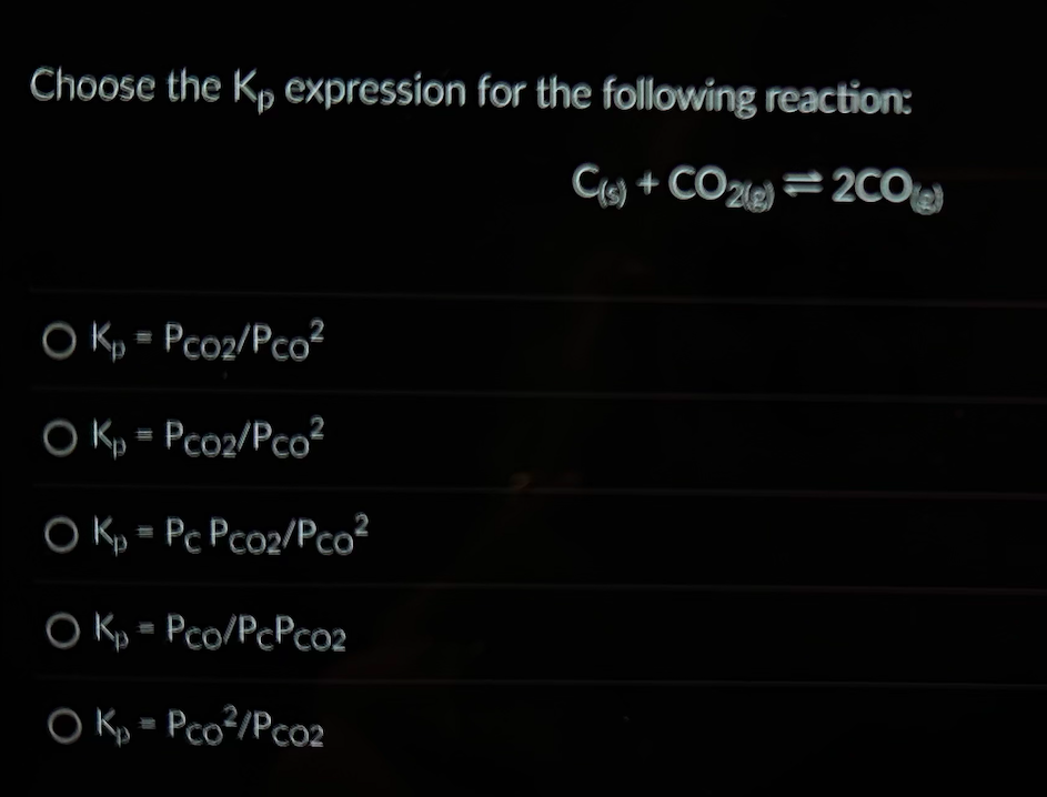 Solved Choose the Kp ﻿expression for the following | Chegg.com