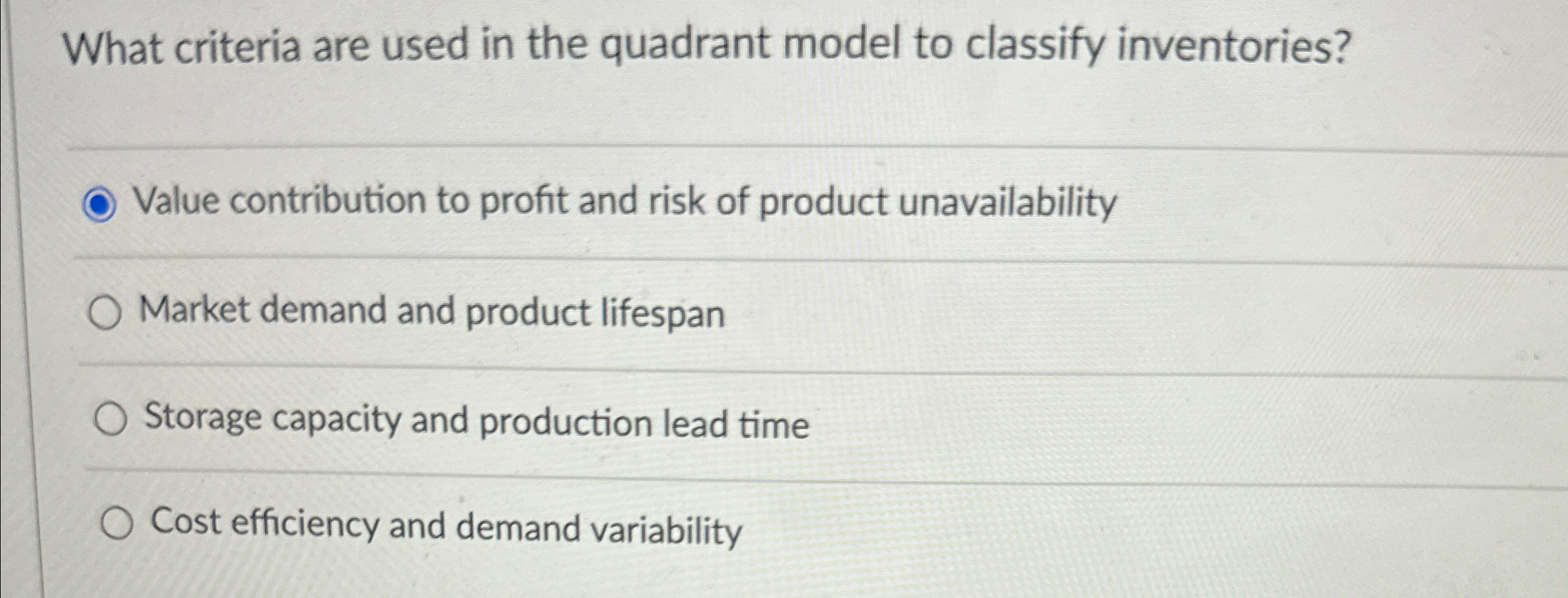 Solved What criteria are used in the quadrant model to | Chegg.com
