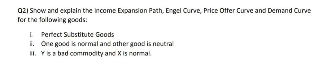 Solved Q2) Show and explain the Income Expansion Path, Engel | Chegg.com