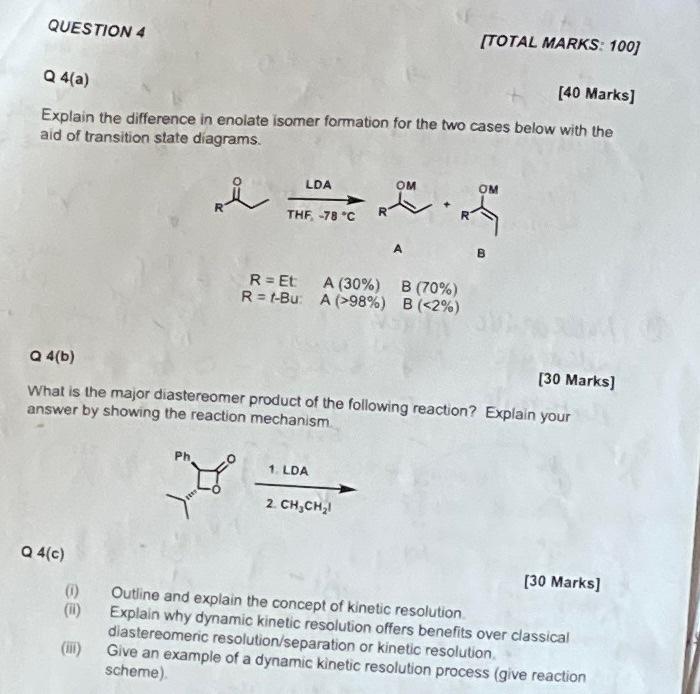 Solved Explain the difference in enolate isomer formation | Chegg.com