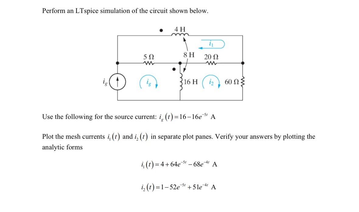Solved Perform an LTspice simulation of the circuit shown | Chegg.com