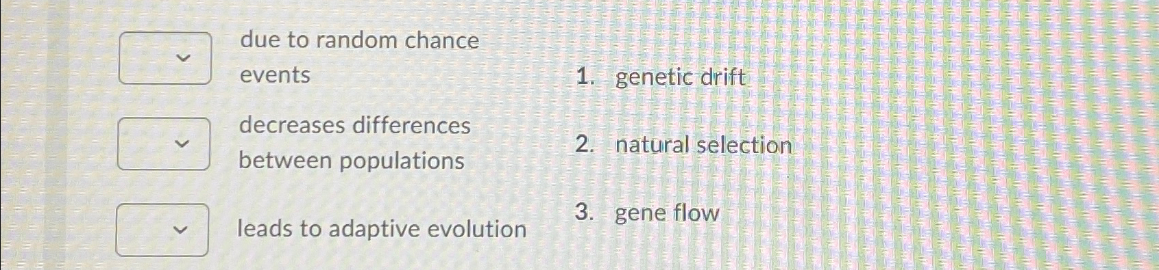 Solved due to random chance eventsgenetic driftdecreases | Chegg.com