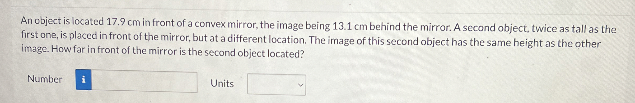 Solved An object is located 17.9 ﻿cm in front of a convex | Chegg.com