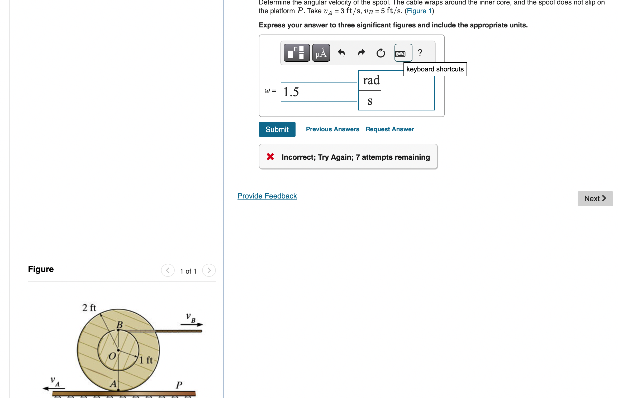 Solved Determine the angular velocity of ﻿the spool. The | Chegg.com