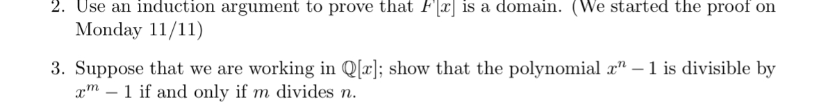 Solved by an EXPERT Use an induction argument to prove that F[x] ﻿is a | Chegg.com