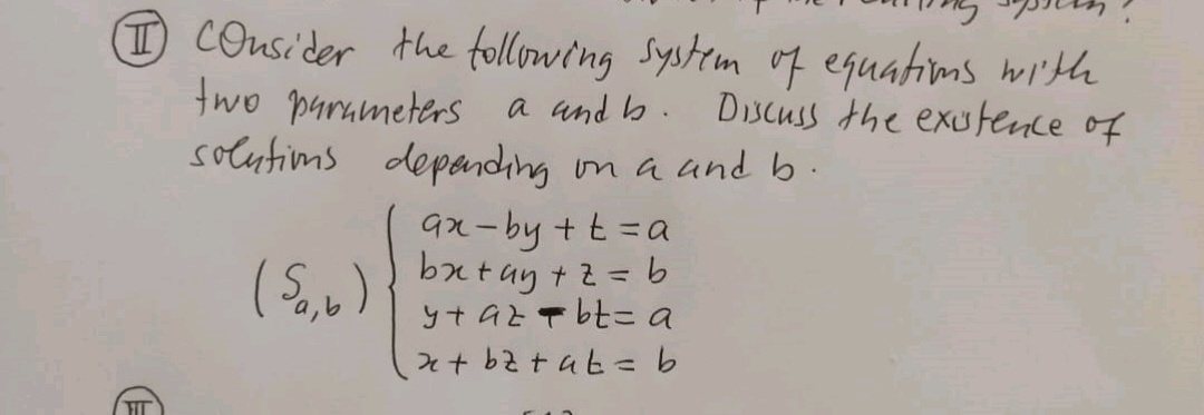 Solved (II) ﻿Consider the following system of equations with | Chegg.com
