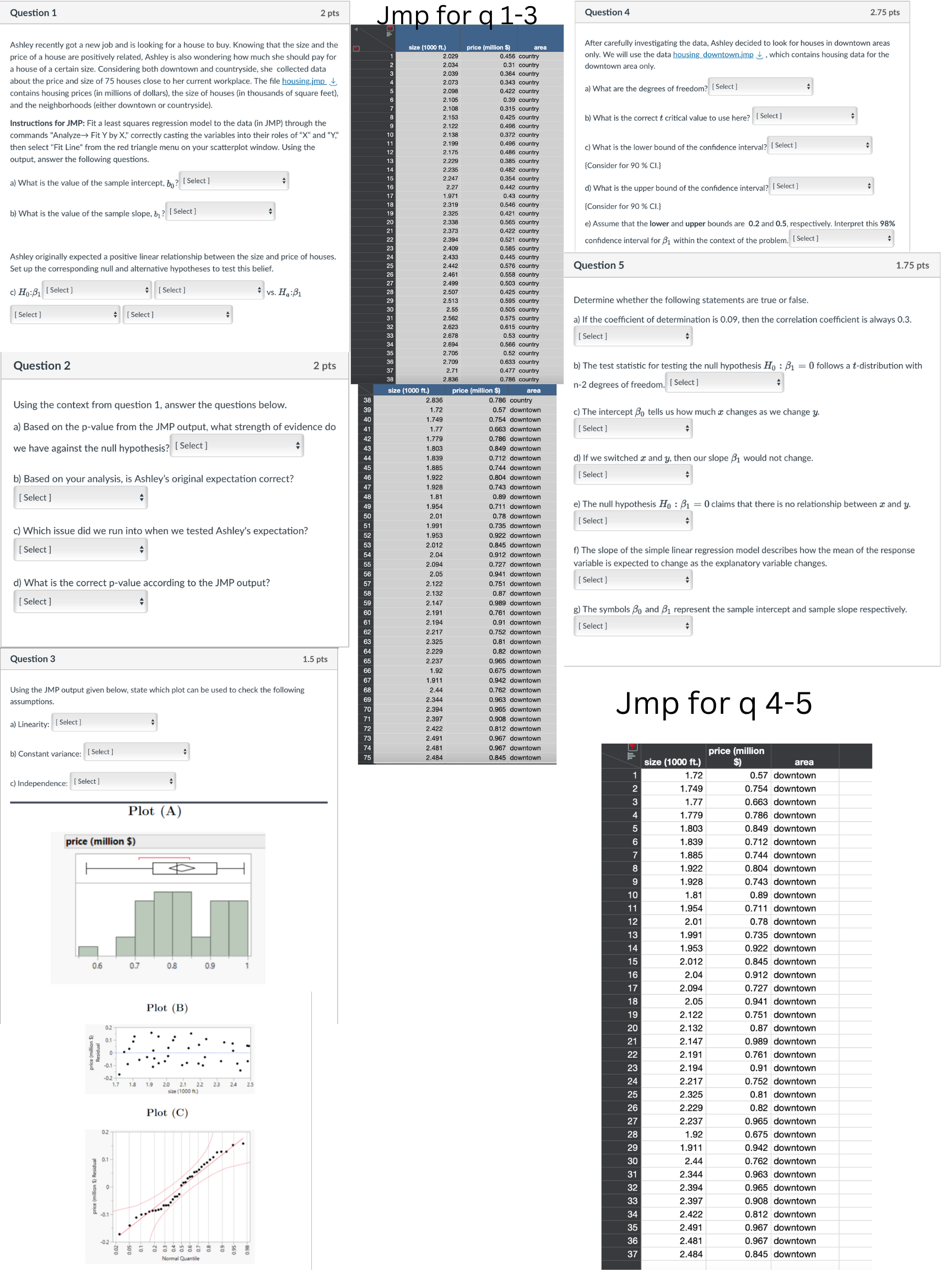 Pleasen anwser EVERY question using the jmp | Chegg.com