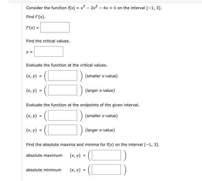 Solved Consider the function f(x)=x3−2x2−4x+6 on the | Chegg.com