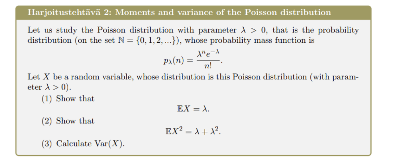 Solved Let us study the Poisson distribution with parameter | Chegg.com
