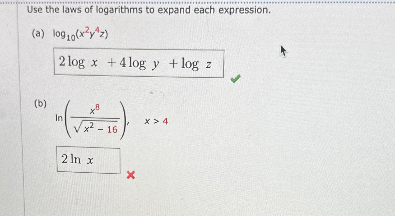 Solved Use the laws of logarithms to expand each | Chegg.com