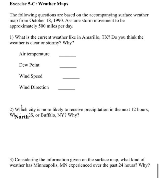 Solved Exercise 5-C: Weather Maps The following questions | Chegg.com