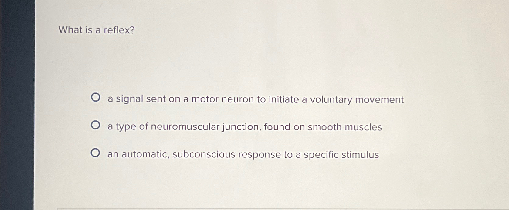 Solved What is a reflex?a signal sent on a motor neuron to | Chegg.com