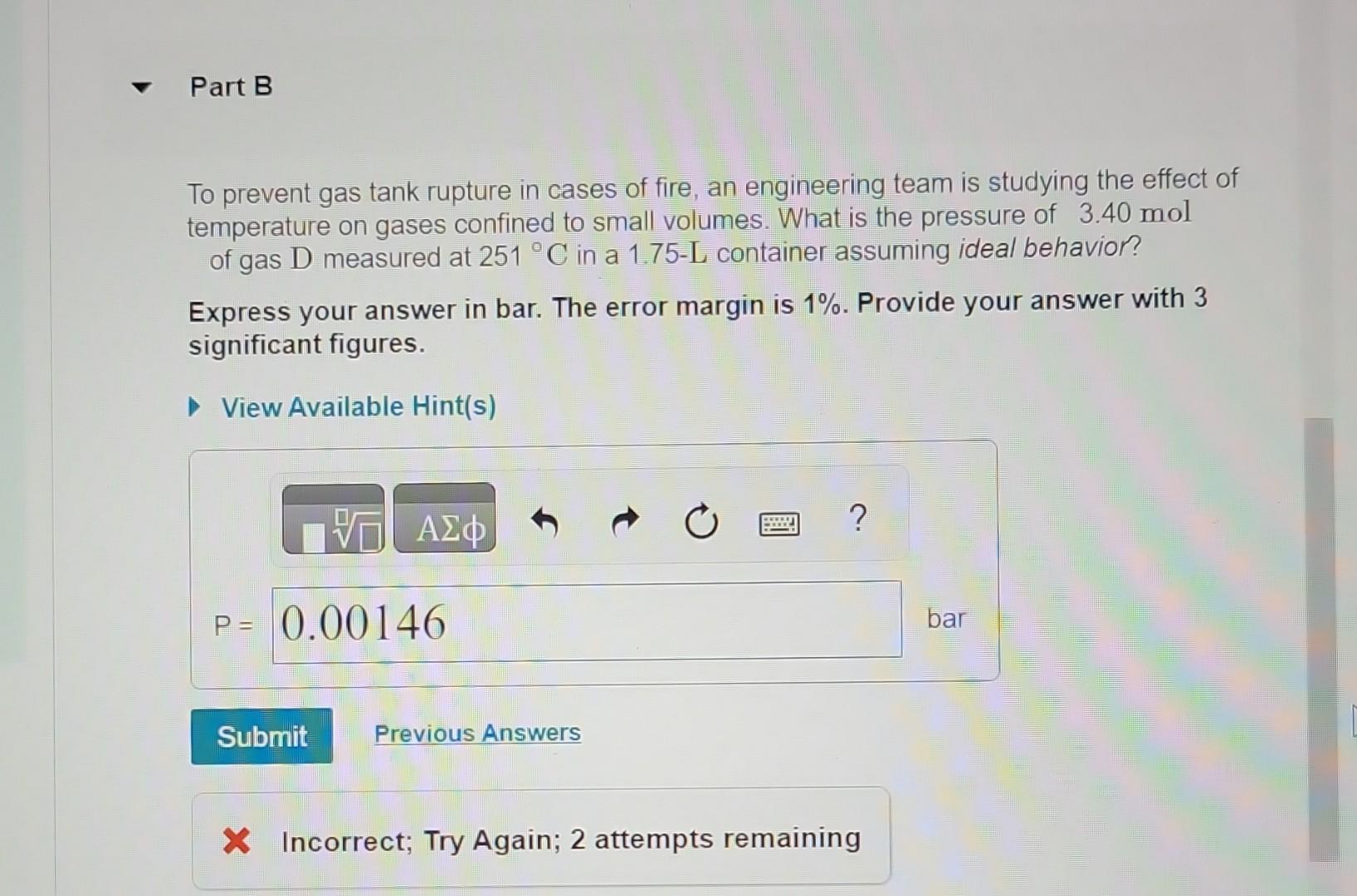 Solved To prevent gas tank rupture in cases of fire, an | Chegg.com