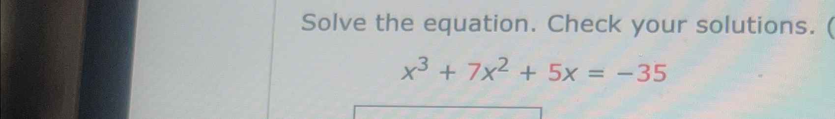 Solved Solve the equation. Check your | Chegg.com
