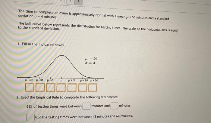 Solved A Set Of Exam Scores Is Normally Distributed With A