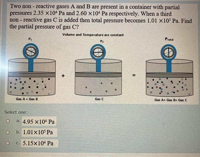 Solved Two non - reactive gases A and B are present in a | Chegg.com