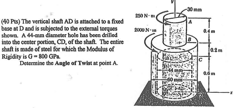 Solved The vertical shaft AD is attached to a fixed base at | Chegg.com