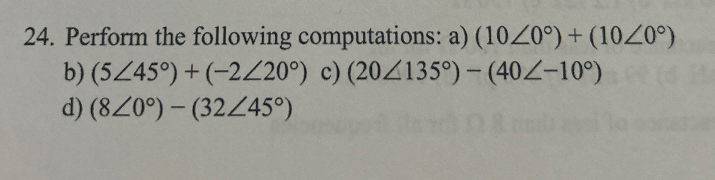 Solved Perform the following computations: | Chegg.com