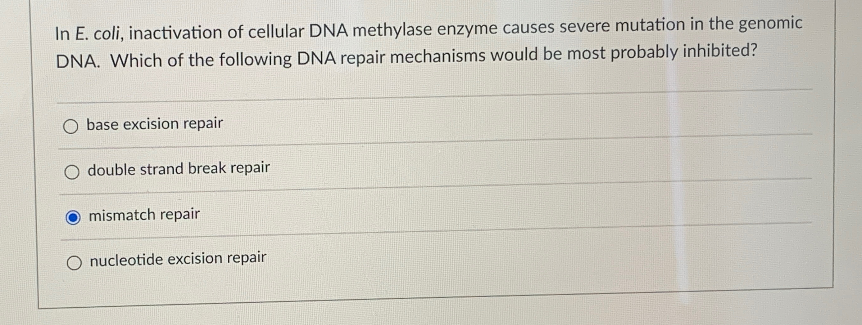 Solved In E ﻿coli Inactivation Of Cellular Dna Methylase