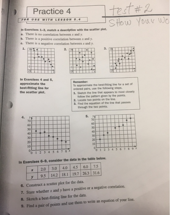 Solved Practice 4 test #2 Show your wo FOR USE WITH LESSON | Chegg.com