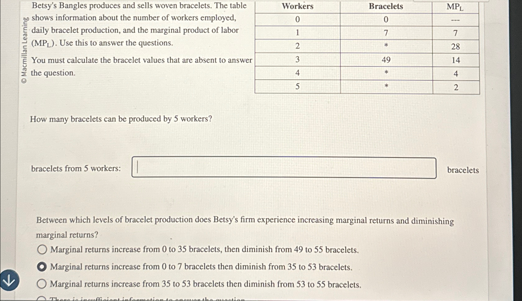 Solved \table[[\table[[Betsy's Bangles produces and sells | Chegg.com