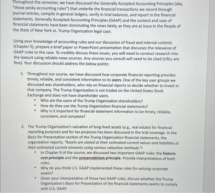 Solved Throughout the semester, we have discussed the | Chegg.com