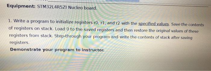 Solved 1. Write a program to initialize registers r0,r1, and | Chegg.com
