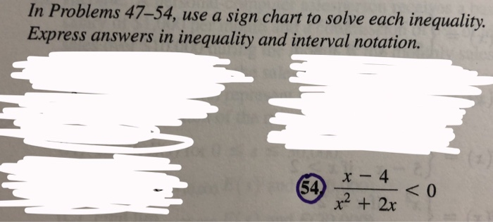 Solved In Problems 47-54, use a sign chart to solve each | Chegg.com