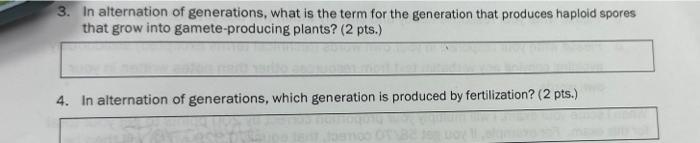 Solved In alternation of generations, what is the term for | Chegg.com