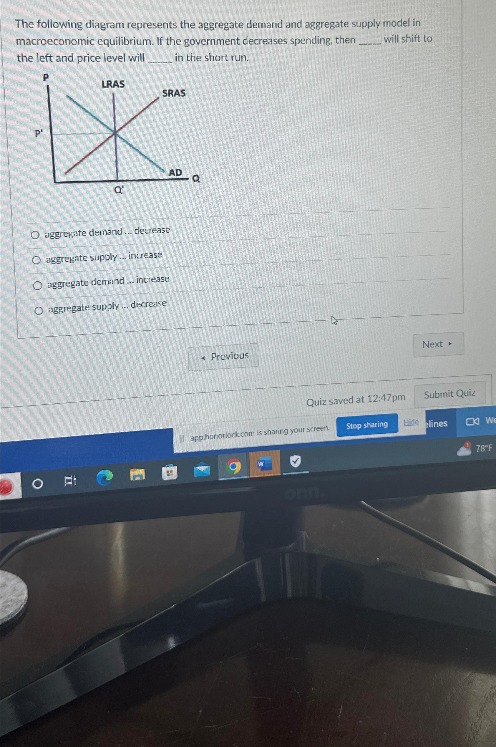 Solved The following diagram represents the aggregate demand | Chegg.com