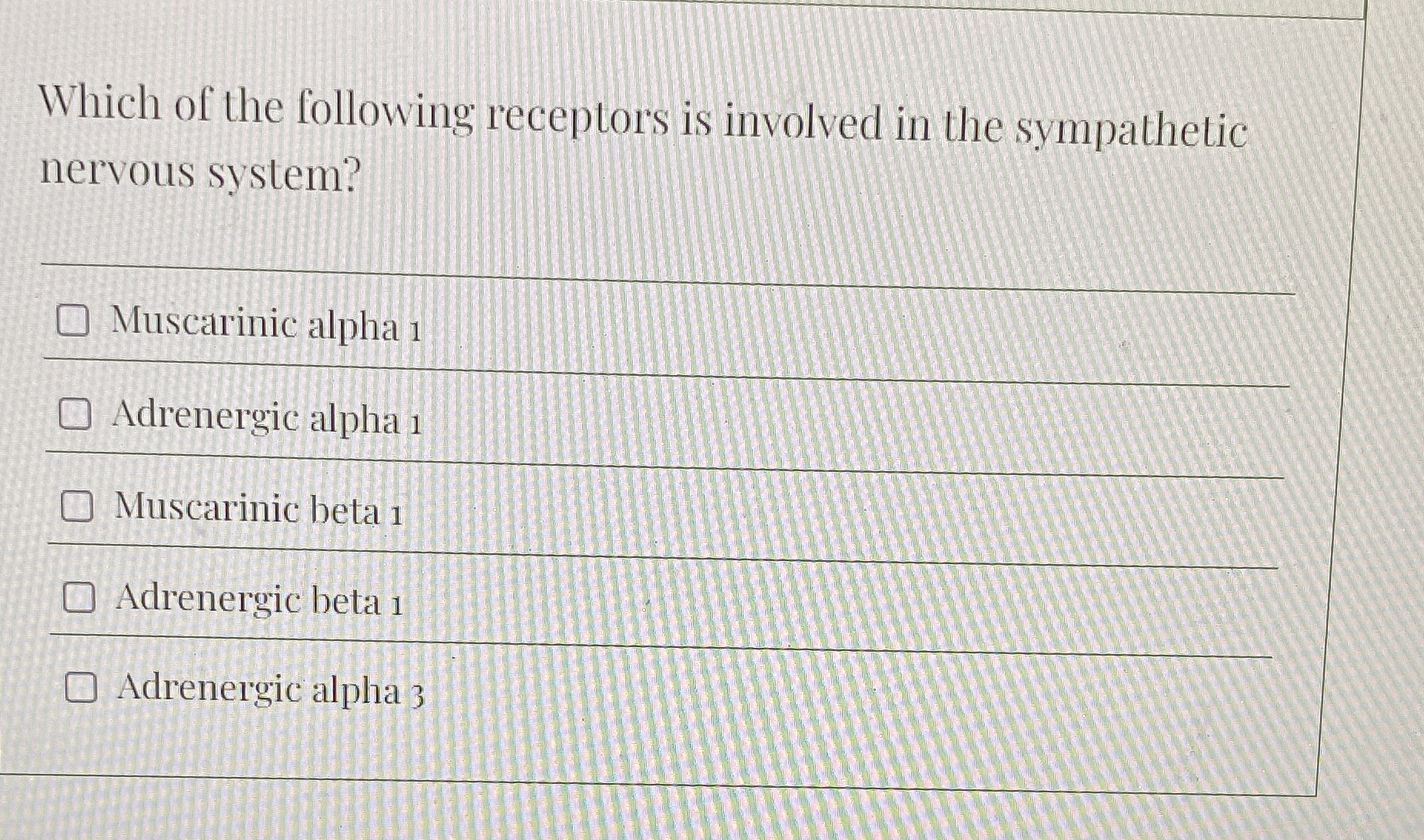 Solved Which of the following receptors is involved in the | Chegg.com