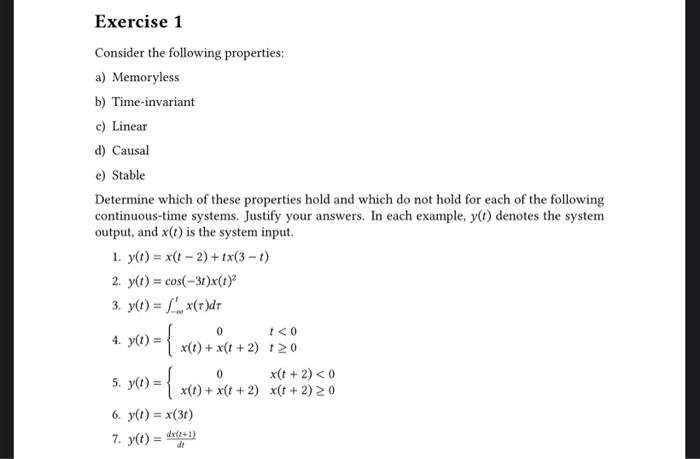 Solved Determine which of these properties hold and which do | Chegg.com