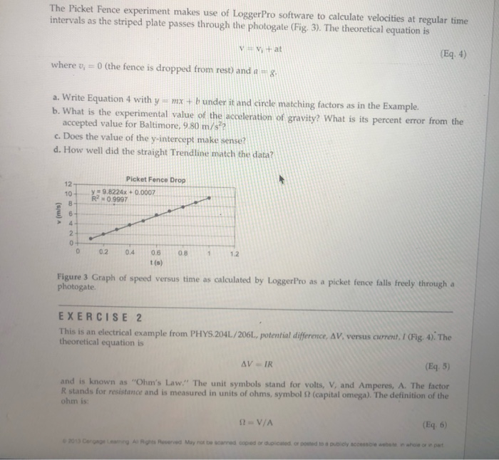 Solved The Picket Fence experiment makes use of LoggerPro | Chegg.com