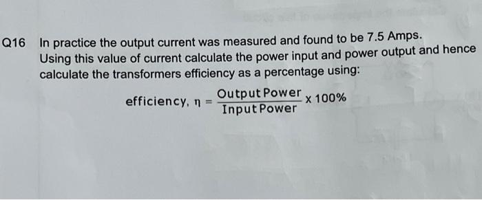 6 In practice the output current was measured and | Chegg.com