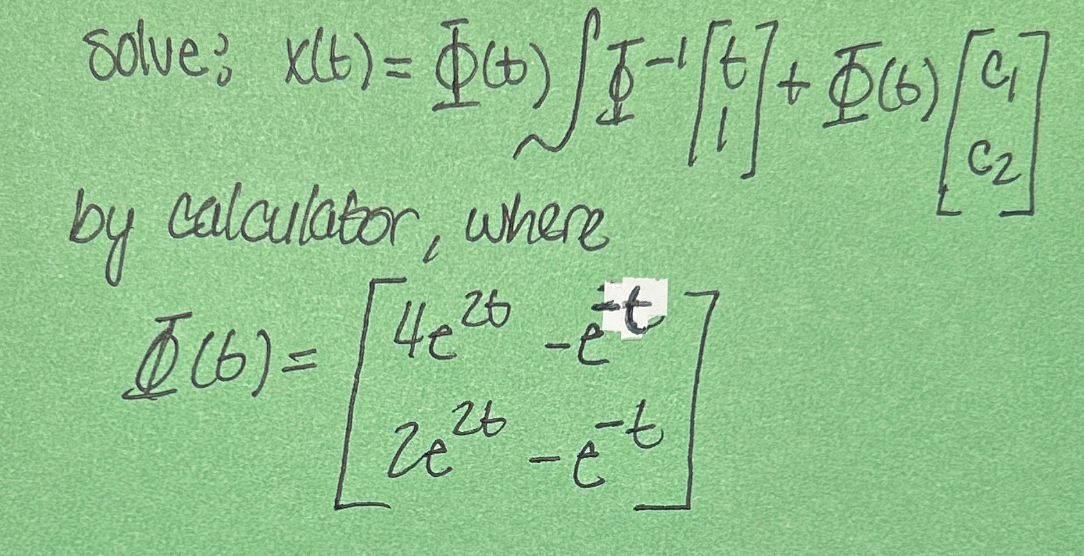 Solve by x(t) ﻿calculator (TI-84) ﻿with instructions, | Chegg.com