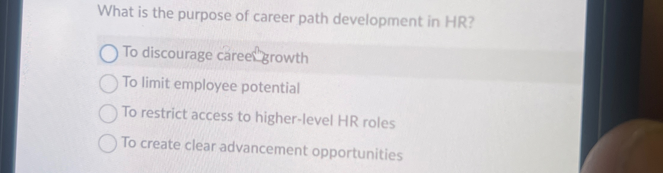 Solved What is the purpose of career path development in | Chegg.com