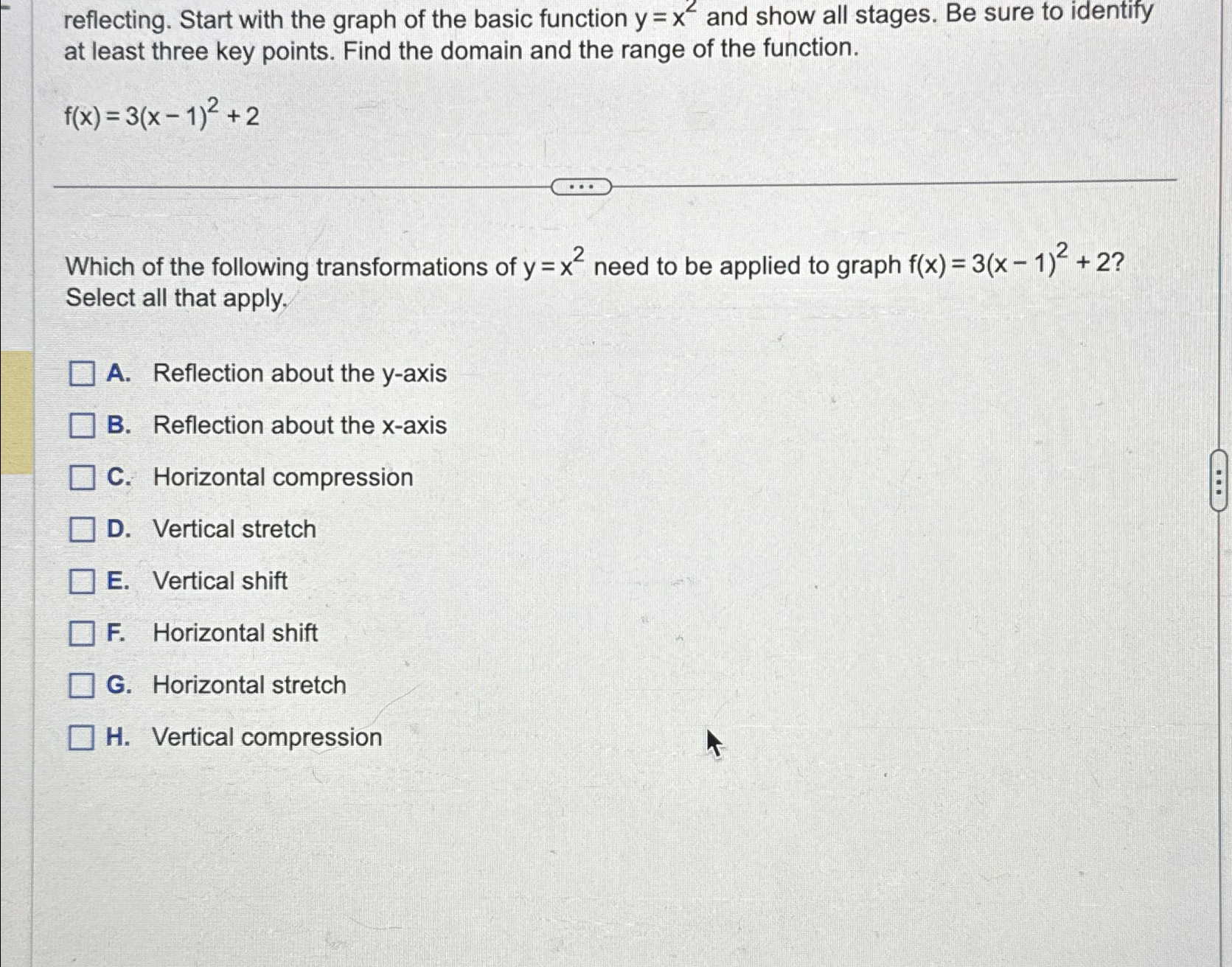 Solved reflecting. Start with the graph of the basic | Chegg.com