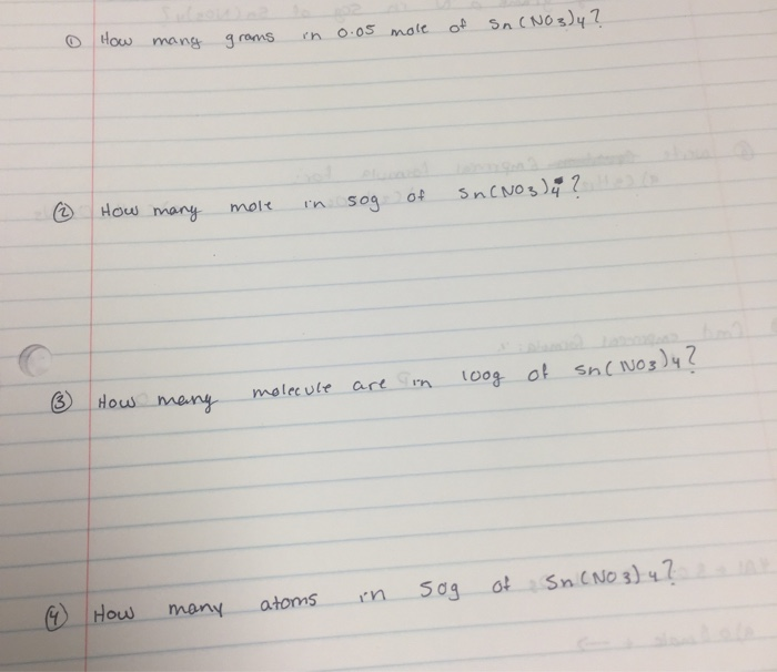 Solved in 0.05 mole of Sn(NO3) y ? 0 mang grams How more 2 | Chegg.com
