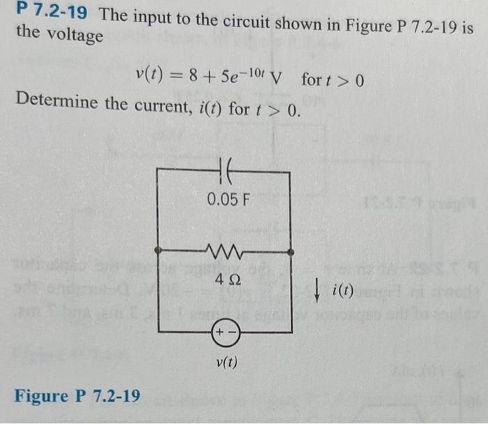 Solved P 7.2-19 The input to the circuit shown in Figure P | Chegg.com
