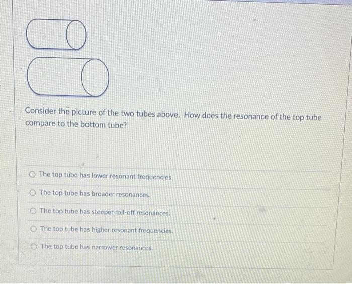 [Solved]: Consider the picture of the two tubes above. How