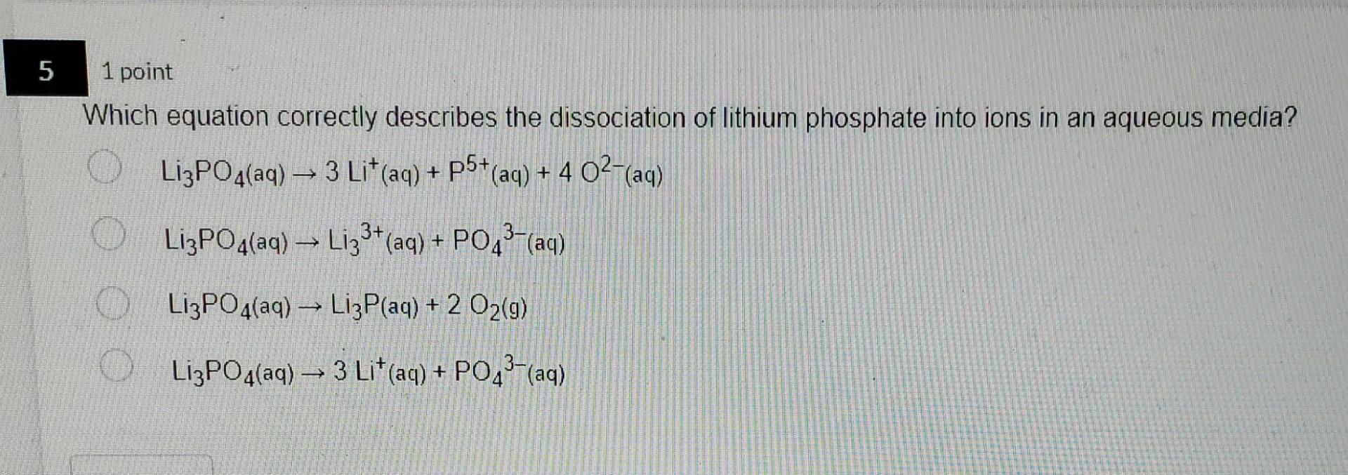 Solved Which equation correctly describes the dissociation | Chegg.com