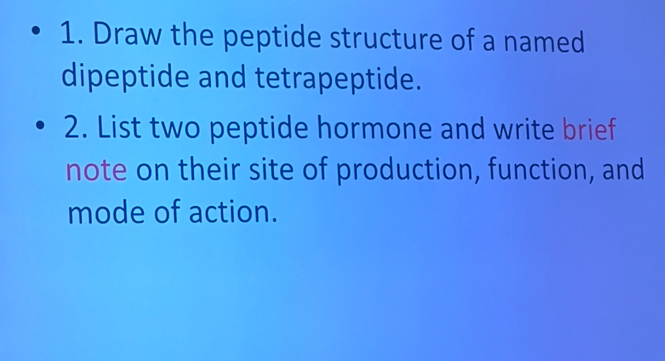 Solved Draw the peptide structure of a nameddipeptide and | Chegg.com