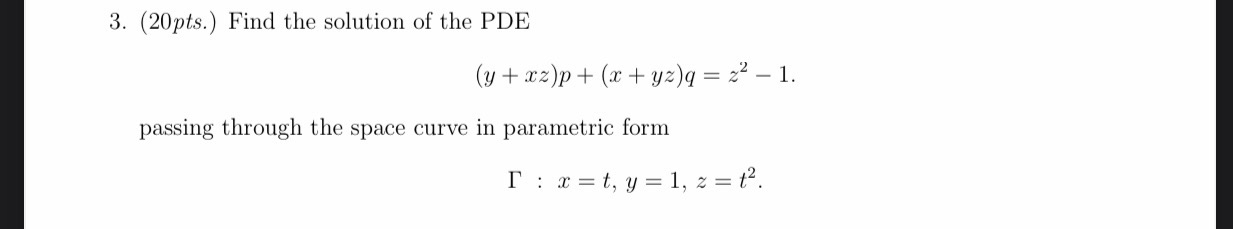 Solved (20pts.) ﻿Find the solution of the | Chegg.com