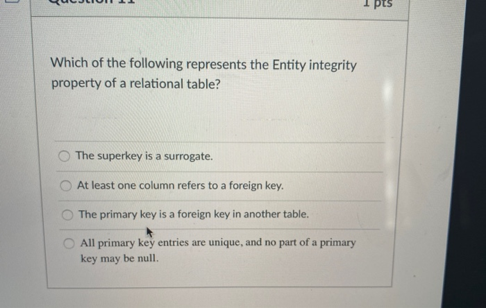 Solved Which of the following represents the Entity | Chegg.com
