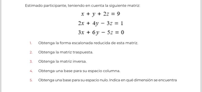 Solved teniendo en cuenta la siguiente | Chegg.com
